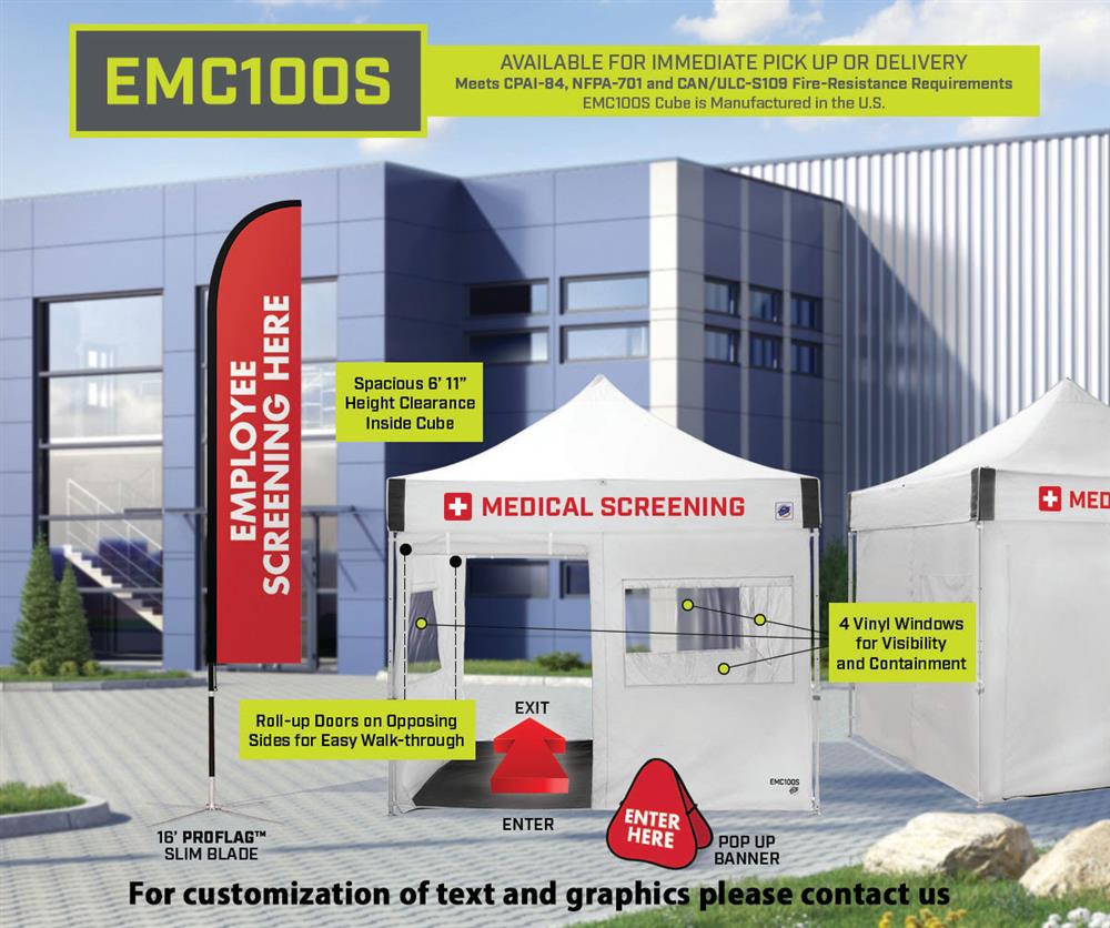 E-Z UP Emergency Medical Containment Cubes. Sports Facilities Group Inc.