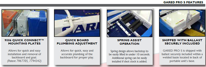 GARED Pro® S Portable Basketball System with Boom. Sports Facilities ...